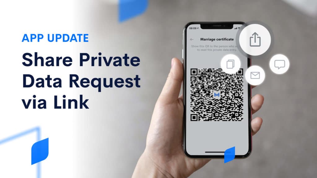 App update: Share private data request via link - Monetha